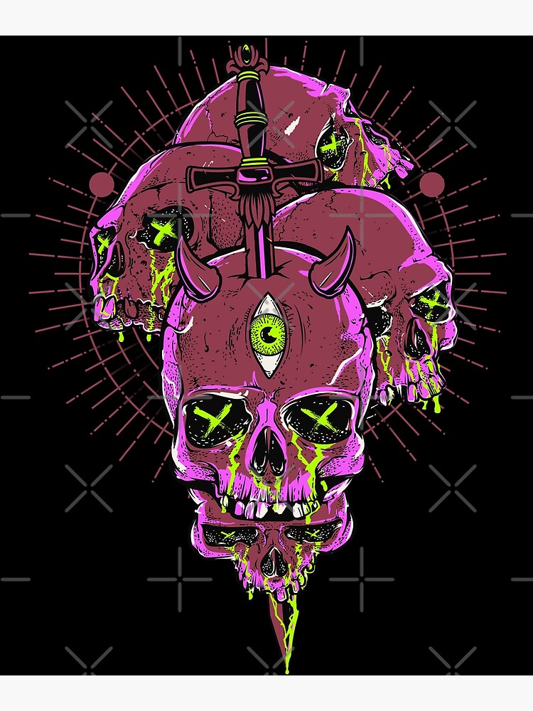 "Skull Third Eye" Poster for Sale by NickDT | Redbubble
