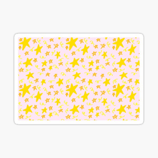 "Cute mustard yellow and baby pink stars pattern" Sticker for Sale by ...