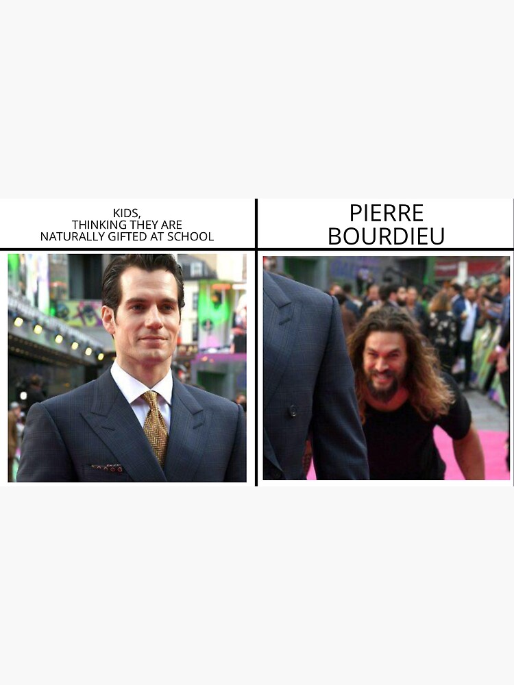"Pierre Bourdieu (Jason Momoa) Sociology Meme" Sticker by ...