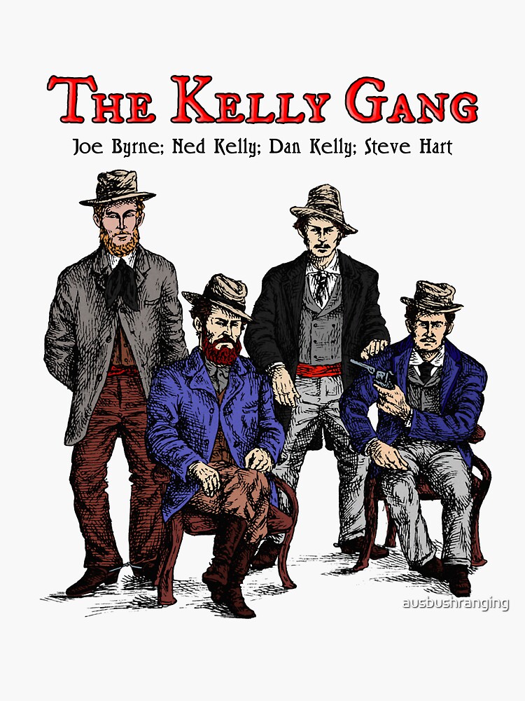 "The Kelly Gang (posed)" Sticker for Sale by ausbushranging | Redbubble