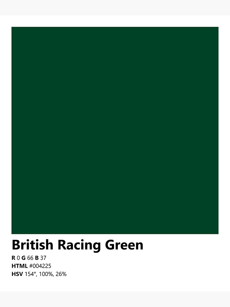 "Color Swatch/Card (British Racing Green)" Sticker for Sale by ...