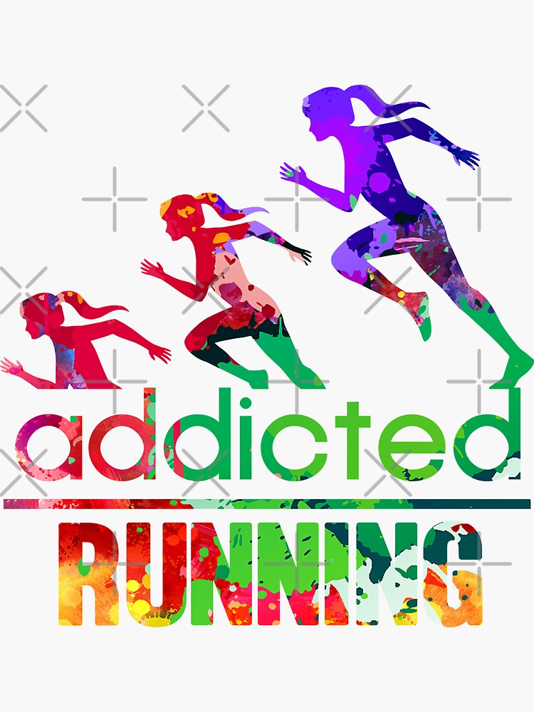 "Running addicted watercolor" Sticker for Sale by loveislovestore ...