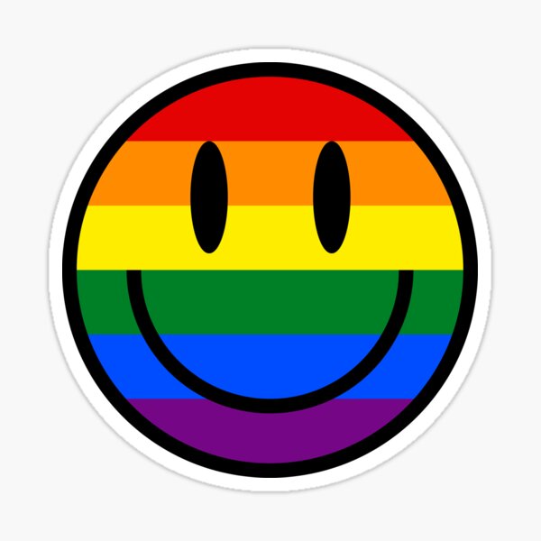 "Cute rainbow color smiley faces" Sticker for Sale by designingfab ...