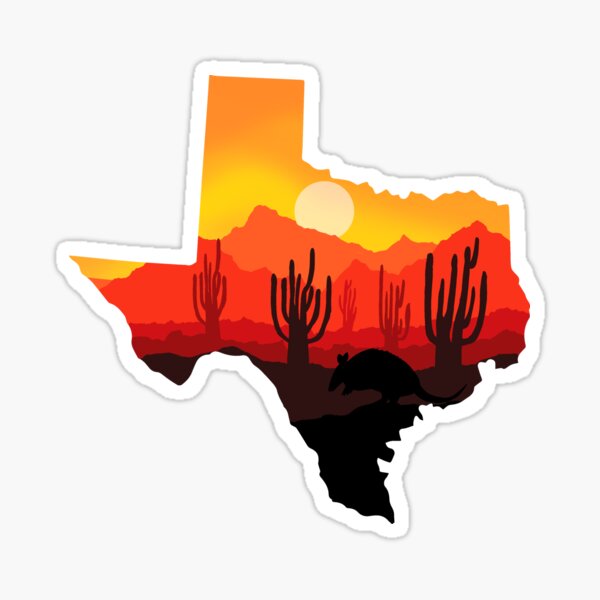 "Texas map and landscape" Sticker for Sale by landscapeworlds | Redbubble
