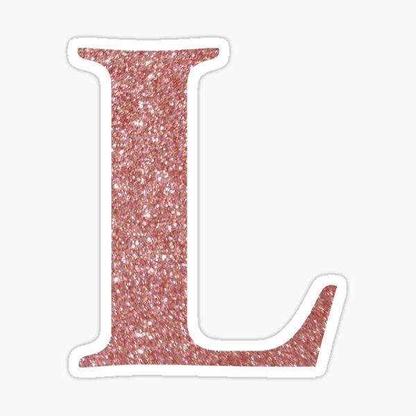 "L rose gold glitter initial" Sticker for Sale by sollunadesigns ...