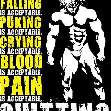 "Quitting Is Not Acceptable - Anime Gym Motivational" Poster for Sale ...