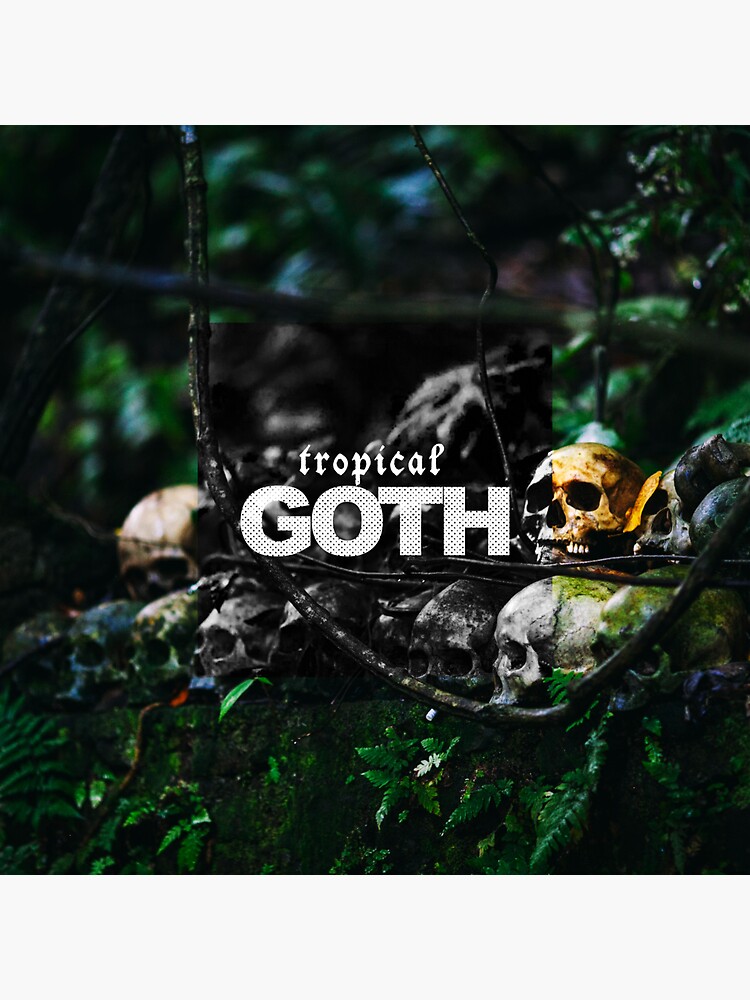 "Tropical goth golden skull tiki fantasy" Sticker for Sale by fcarli ...