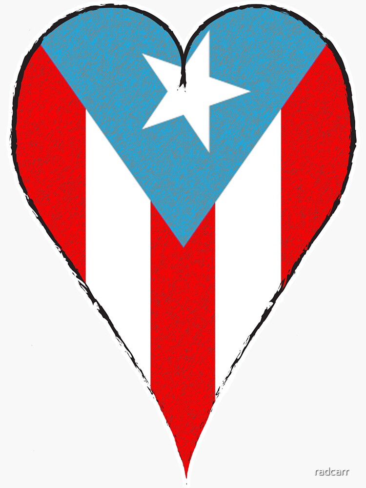 "Puerto Rico Heart" Sticker for Sale by radcarr | Redbubble