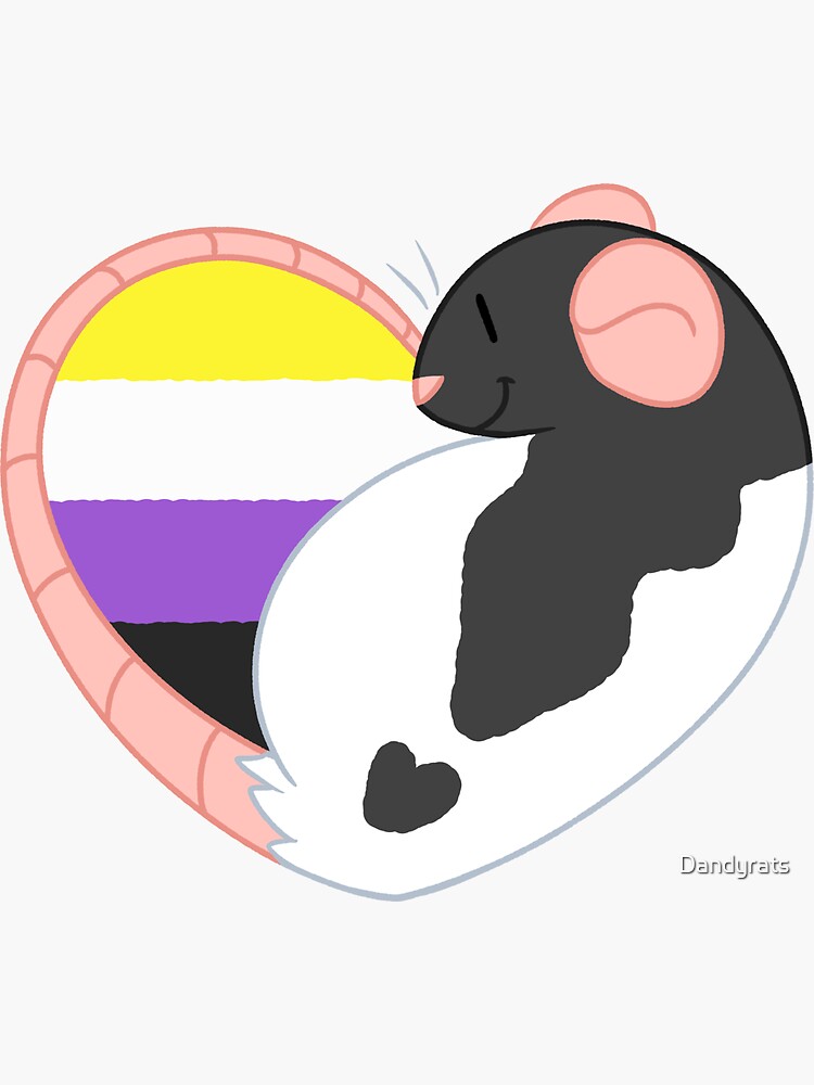 "Nonbinary Pride Rat" Sticker for Sale by Dandyrats | Redbubble