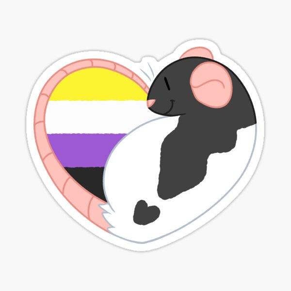 "Nonbinary Pride Rat" Sticker for Sale by Dandyrats | Redbubble