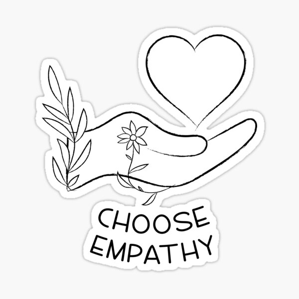 "Choose Empathy | Line Art Design" Sticker for Sale by ilustraliza ...