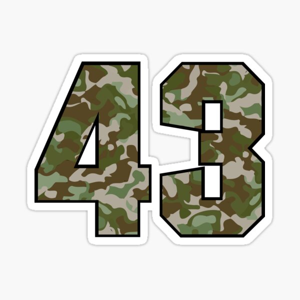 "Army Camo Number Forty-three Veteran Lucky Number 43" Sticker for Sale ...