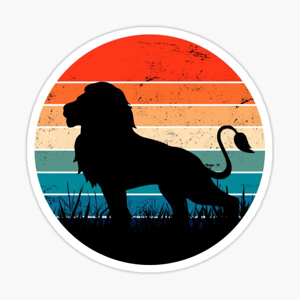 "Retro Vintage Lion Design" Sticker for Sale by SavannahCrush | Redbubble