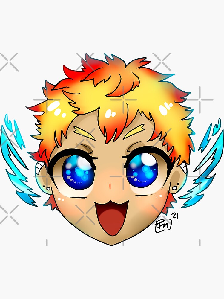 "Chibi Nugget mit Blue Flame Wings # 1 (MHA-Originalcharakter)" Sticker ...