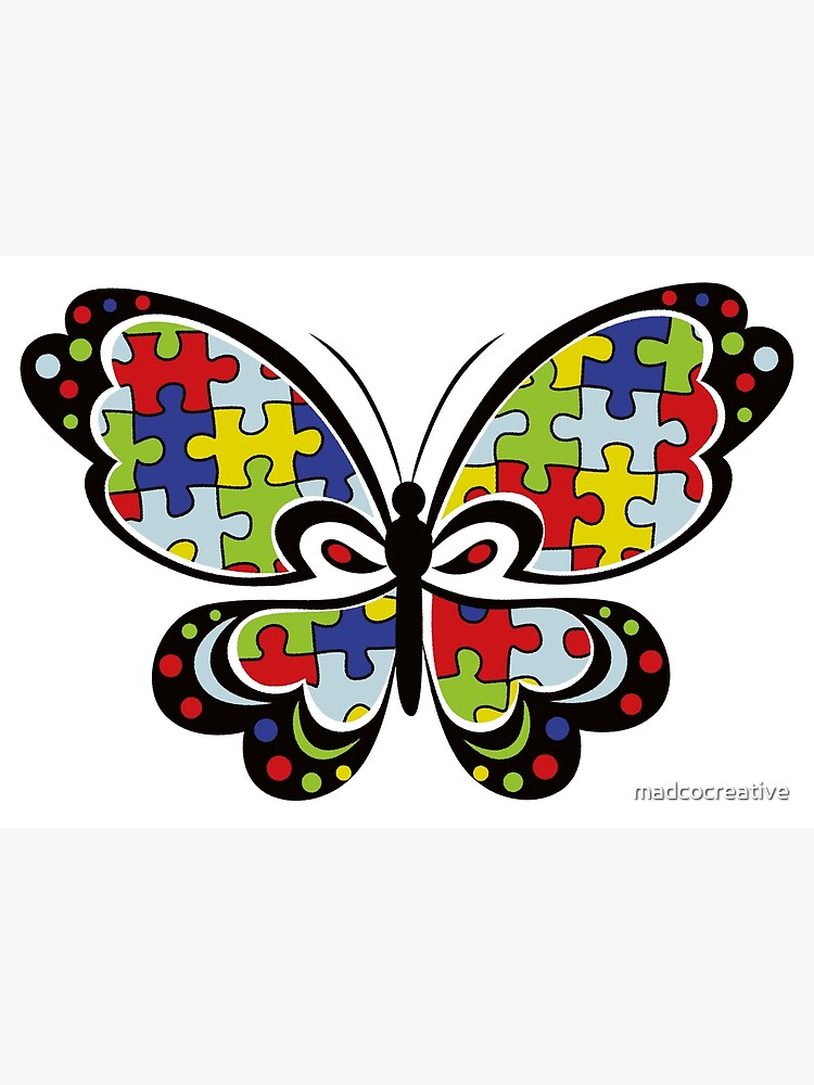 "Autism Awareness Butterfly" Canvas Print for Sale by madcocreative ...
