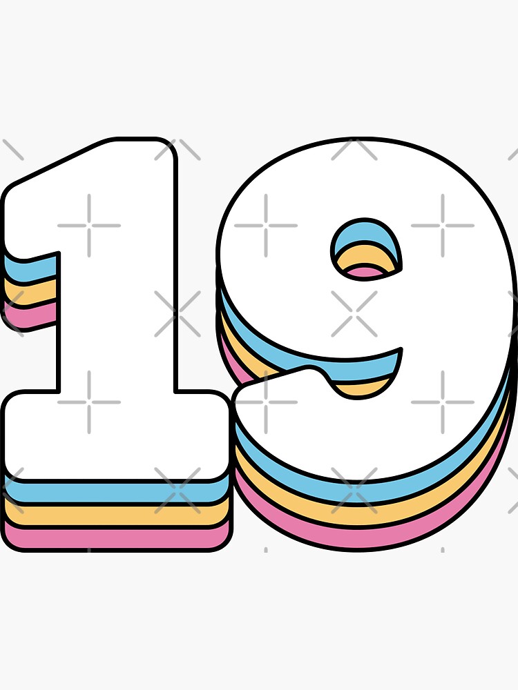 "19 number" Sticker for Sale by HanakiArt | Redbubble