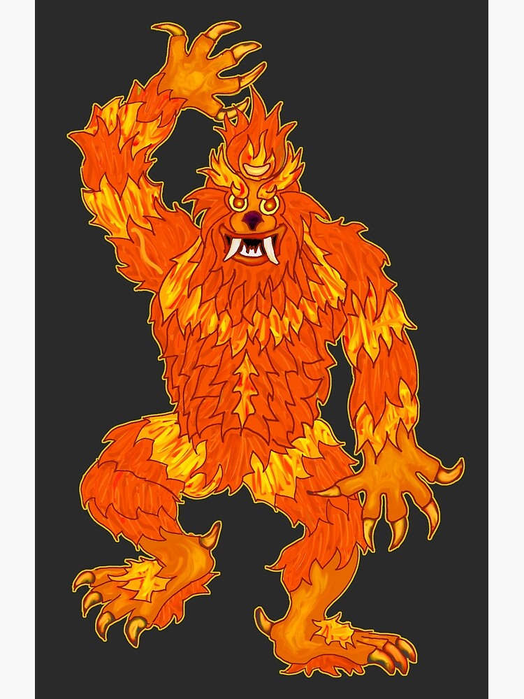 "Fire Yeti" Poster by SAITKEN | Redbubble