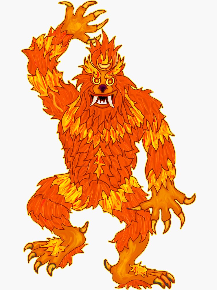 "Fire Yeti" Sticker for Sale by SAITKEN | Redbubble