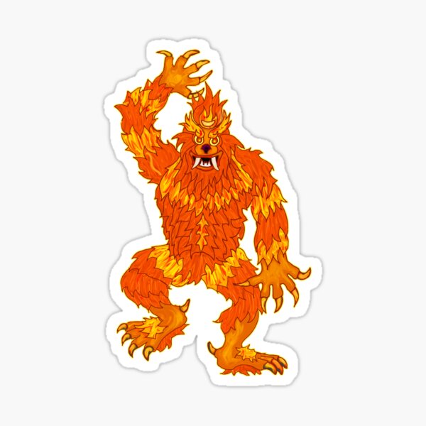 "Fire Yeti" Sticker for Sale by SAITKEN | Redbubble