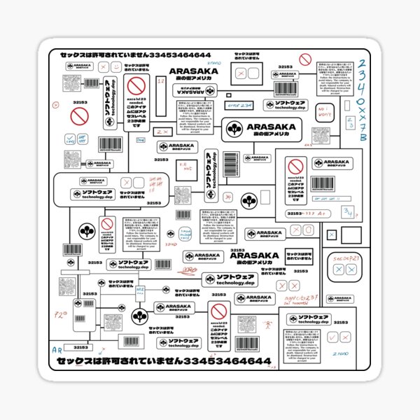 "Arasaka cyberpunk sci fi pattern." Sticker for Sale by jjartanddrawing ...