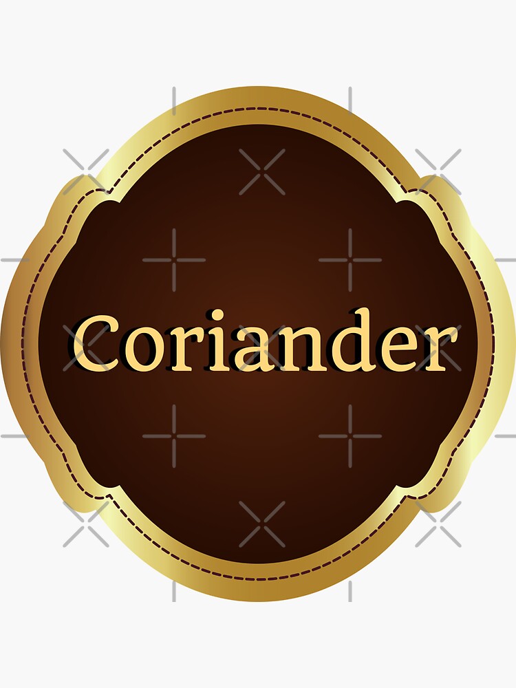 "Coriander Luxury Label" Sticker for Sale by GoodThingsOnly | Redbubble