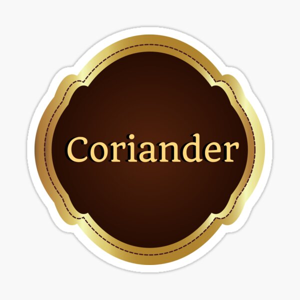 "Coriander Luxury Label" Sticker for Sale by GoodThingsOnly | Redbubble