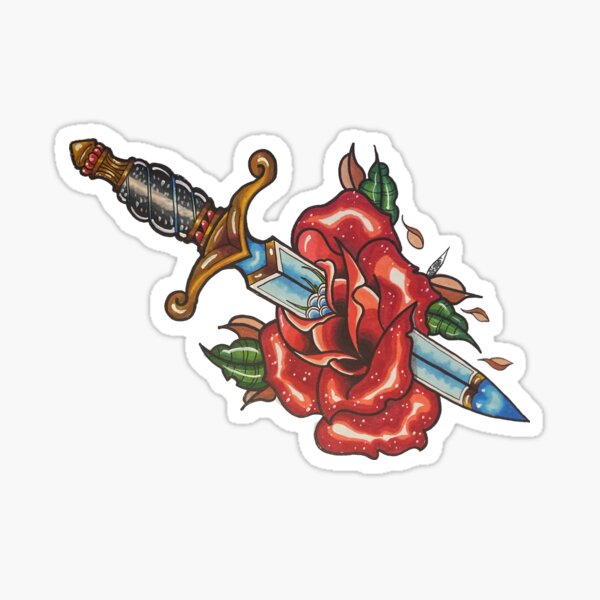 "Neo Dagger and Rose " Sticker for Sale by koiboistudios | Redbubble