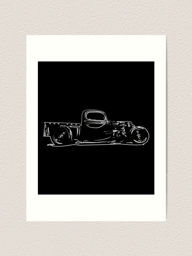 "Rust Bucket Outline Rat Rod Hot Rod Steampunk" Art Print for Sale by ...