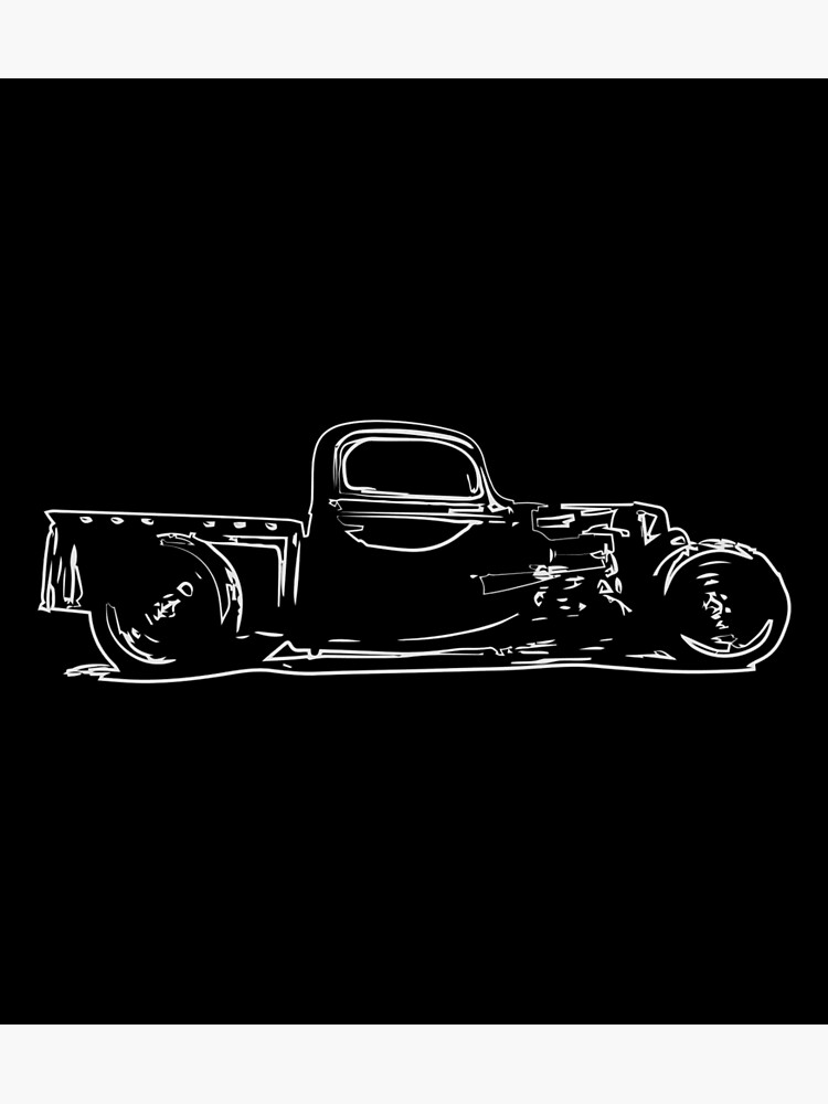"Rust Bucket Outline Rat Rod Hot Rod Steampunk" Art Print for Sale by ...