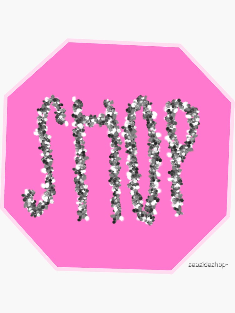 "Pink silver glitter shop sign" Sticker for Sale by seasideshop ...
