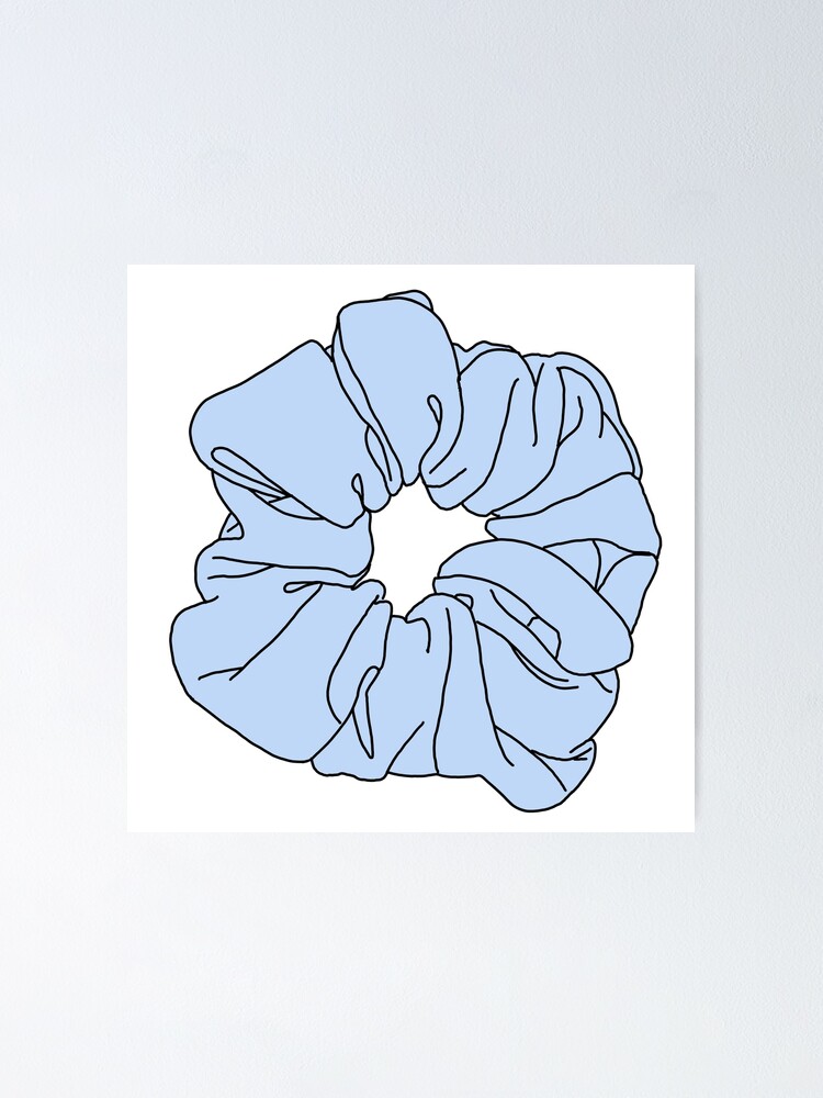 "Trendy bright light blue cute scrunchie" Poster for Sale by ...