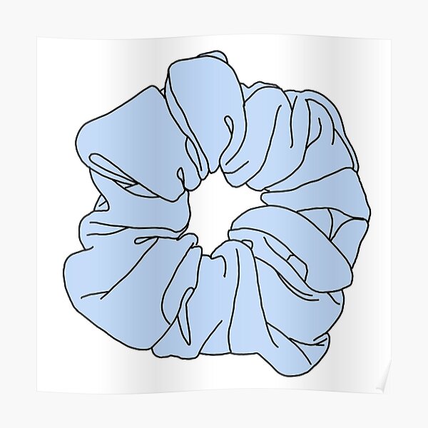 "Trendy bright light blue cute scrunchie" Poster for Sale by ...