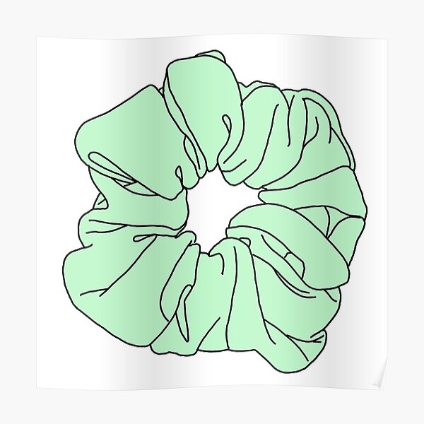 "Trendy bright light green cute scrunchie" Poster by beachyyydesign ...