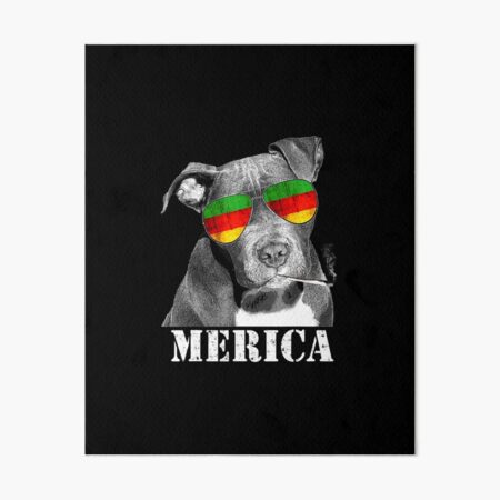 "Pot Leaf Marijuana Weed Pitbull Funny Dog Smoking" Art Board Print for ...