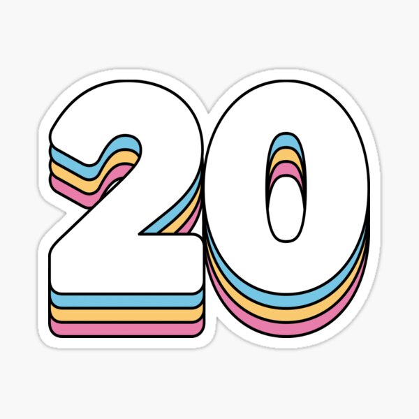 "20 number" Sticker for Sale by HanakiArt | Redbubble
