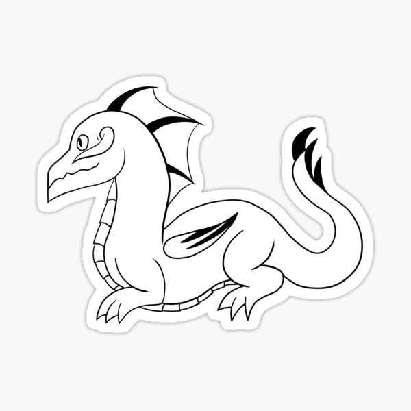 "Cute Black and White Dragon" Sticker by Jingletail | Redbubble