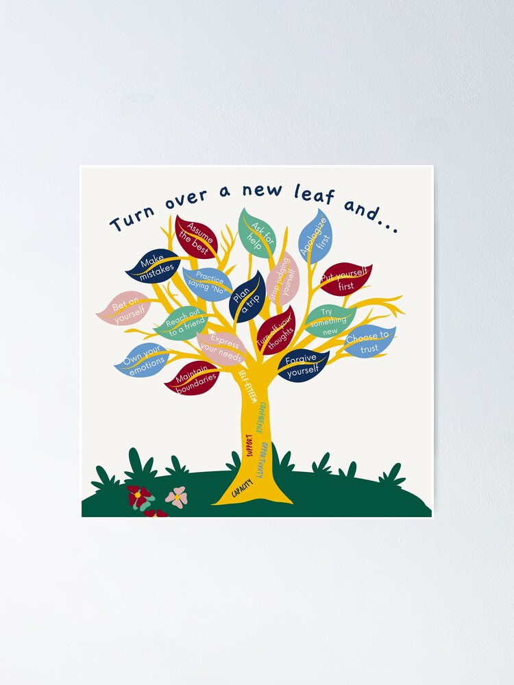 "Turn Over a New Leaf" Poster for Sale by Grace Huntley | Redbubble