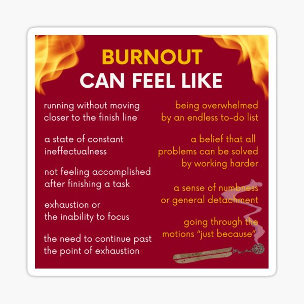 "Burnout" Sticker for Sale by gracehuntley | Redbubble