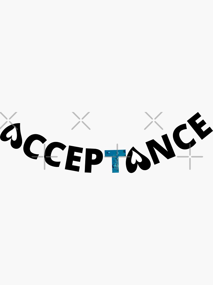 "happy curved ACCEPTANCE" Sticker by cute-fun | Redbubble