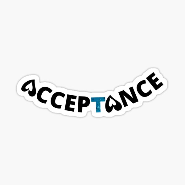 "happy curved ACCEPTANCE" Sticker by cute-fun | Redbubble