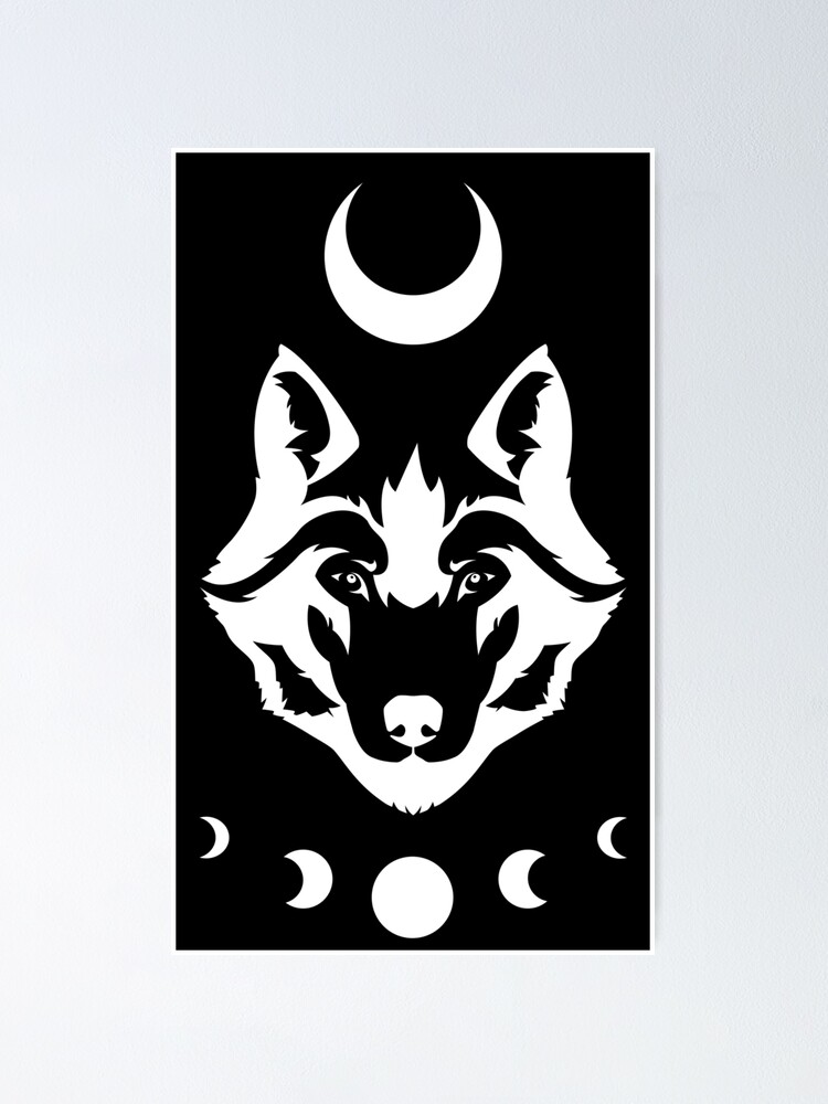"wolf and moon phases" Poster by thsplt | Redbubble