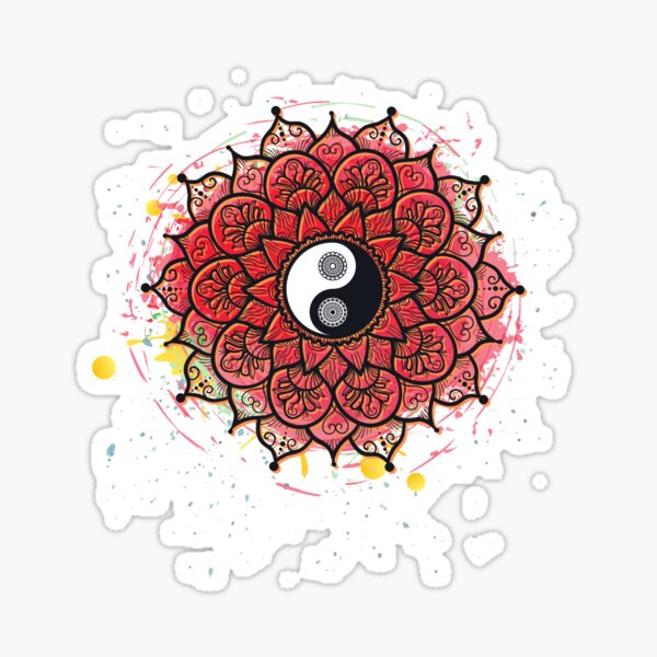 "MANDALA JING JANG" Sticker by Karolj | Redbubble
