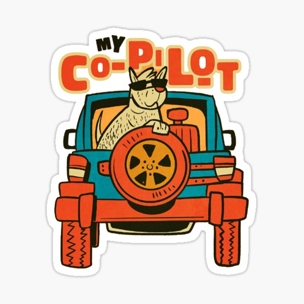 "Co-pilot dog" Sticker for Sale by AweasomeStore | Redbubble