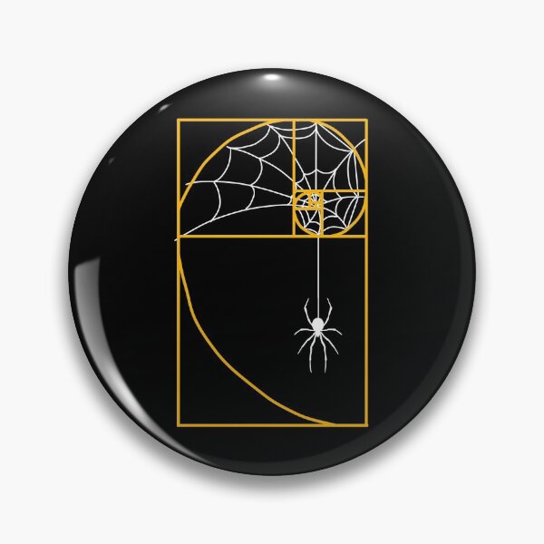 "Golden Fibonacci Spider" Pin for Sale by TheUnknown93 | Redbubble