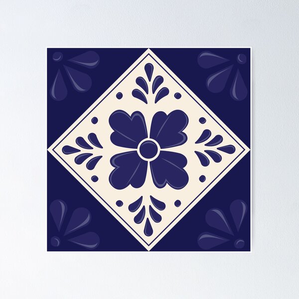 "Mexican Talavera Tile by Akbaly" Poster by Akbaly | Redbubble