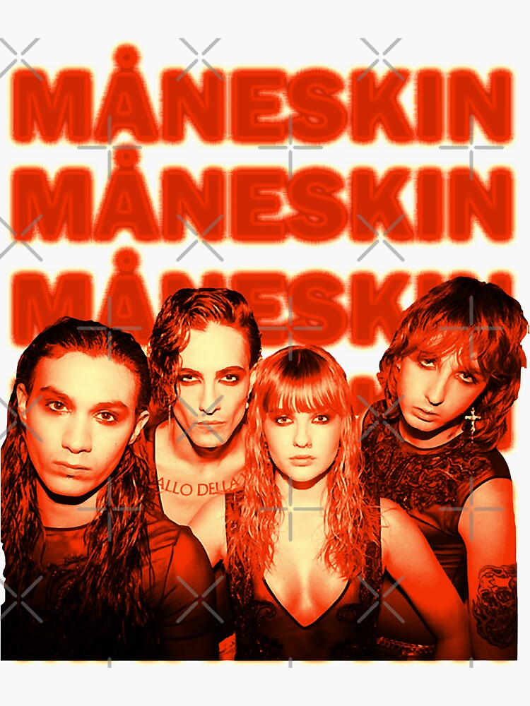 "Maneskin red style" Sticker for Sale by BaldwinLois | Redbubble