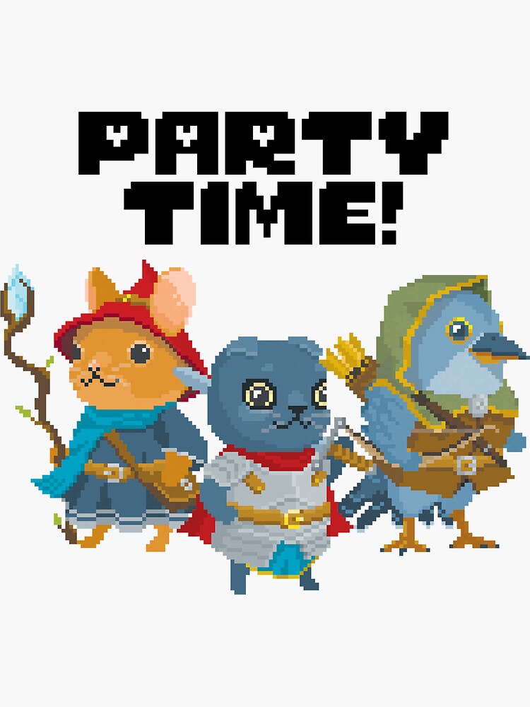 "Party time! RPG Pixel Art Design" Sticker for Sale by wearefiction ...