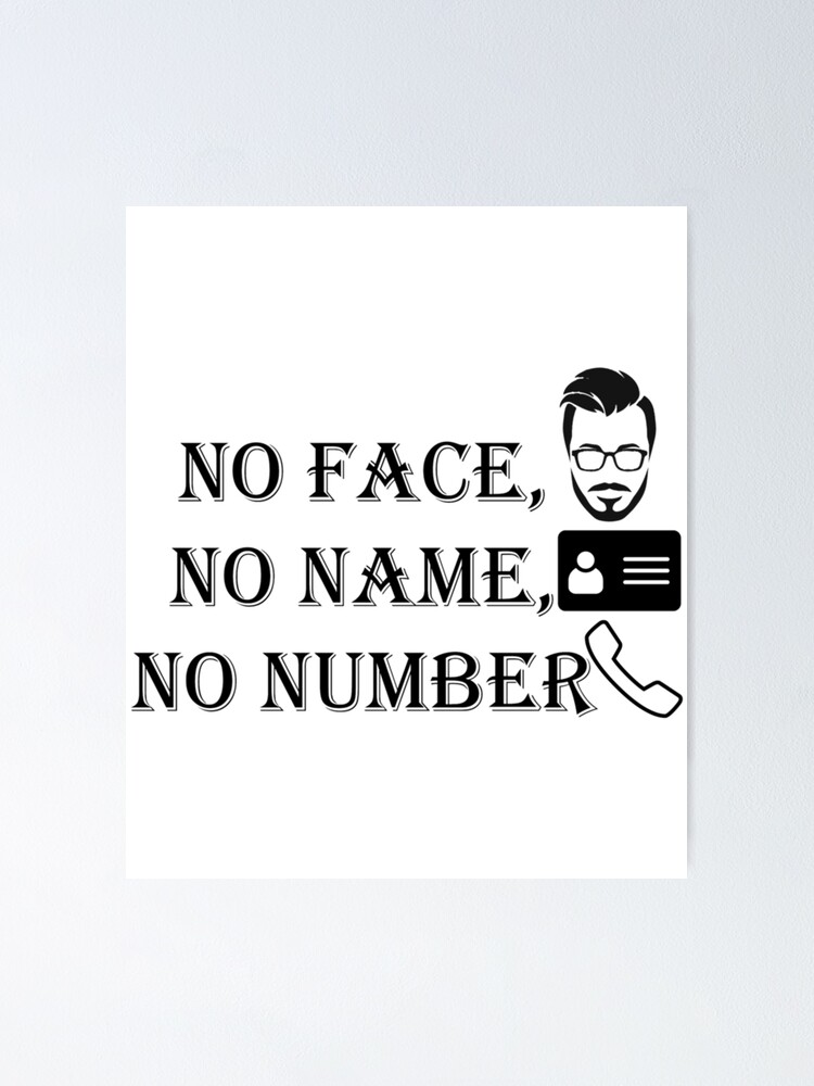 "No face, no name, no number Classic" Poster for Sale by RussianGangs ...