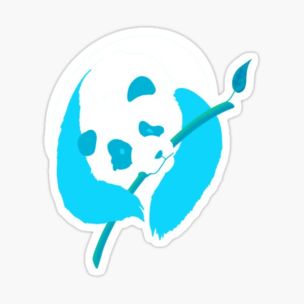 "Cyan colored panda" Sticker for Sale by MeowMeowsShop | Redbubble