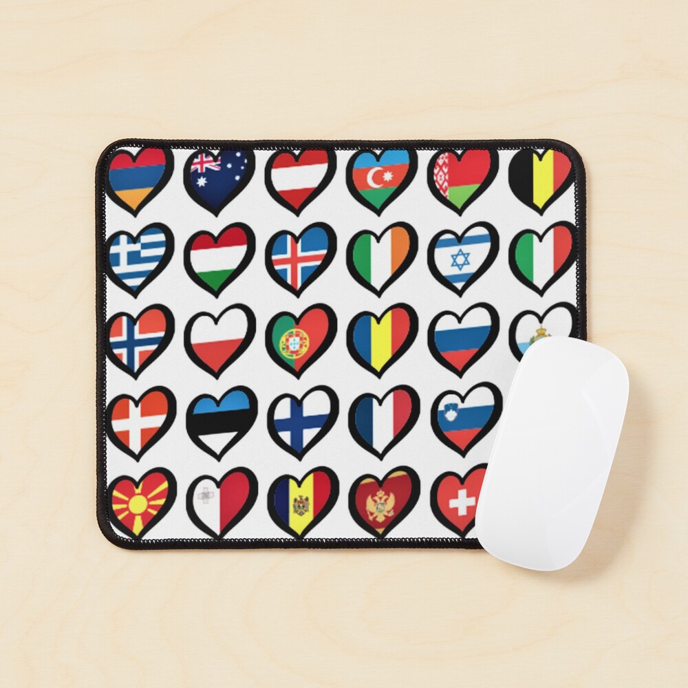 "Eurovision Song Contest Flags Hearts ESC EBU Eurofans " Art Print for ...